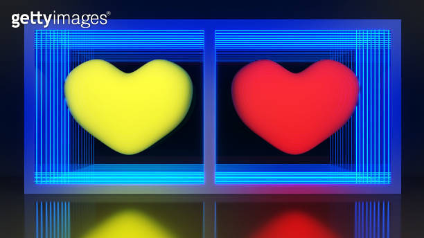 Abstract comparison between yellow and red hearts Choices and Decisions ...