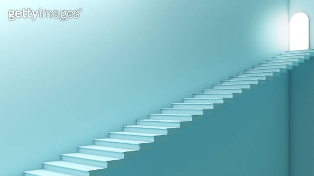 Concept of path to destination,ladder to success,3D render,step towards ...