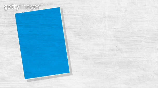 Bright turquoise blue coloured painted solid tilted rectangle shape ...