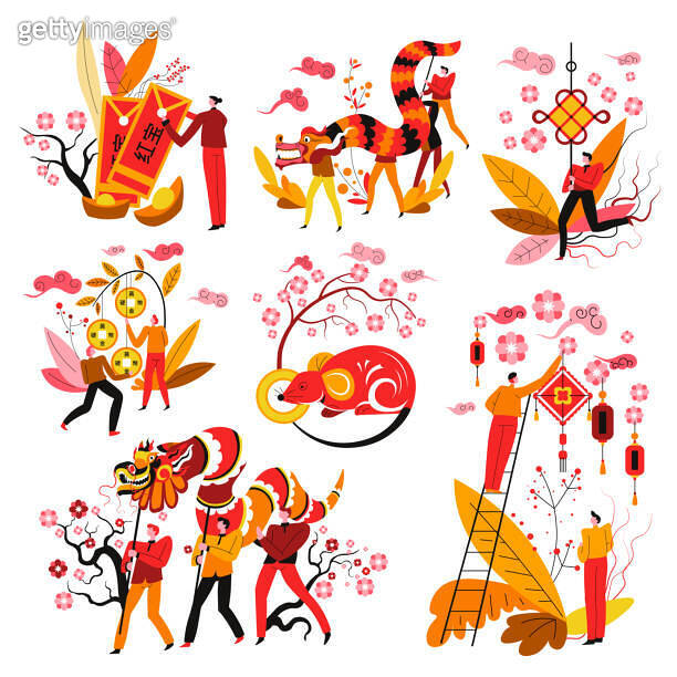 Chinese New Year symbols, Feng Shui mascots and zodiac sign (2161284418 ...