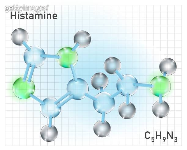 Histamine molecule structure in transparent 3D style. Medical vector ...