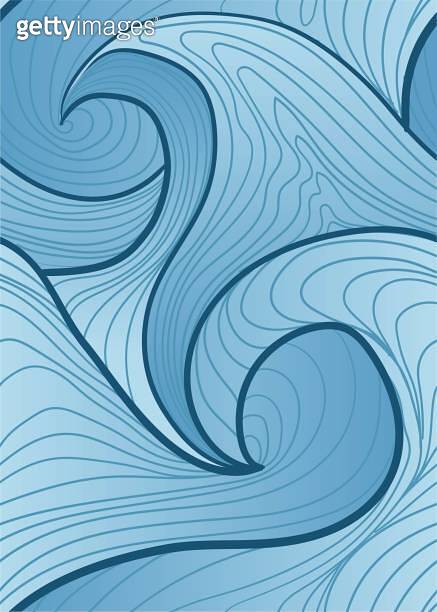 blue sea waves pattern in blue bold line. abstract repeatable seamless ...