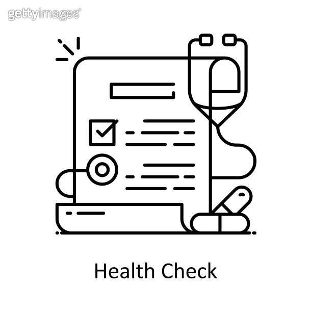 Health Check vector outline icon style illustration. Symbol on White ...