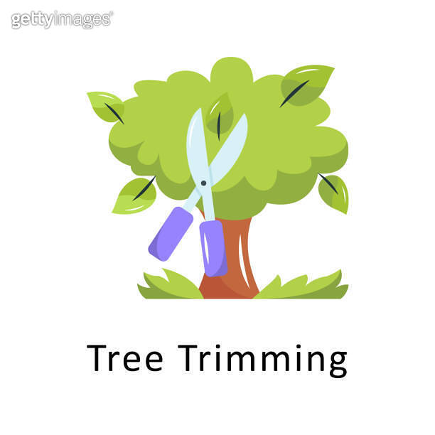 Tree Trimming Vector Flat Icon Design illustration Symbol on White ...
