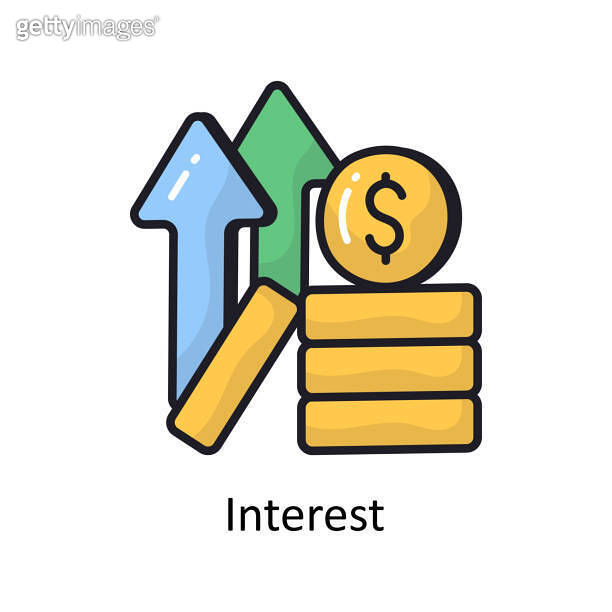 Interest vector outline doodle Design illustration. Symbol on White ...