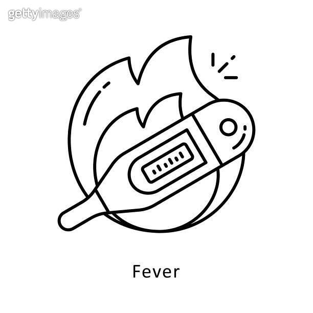 Fever outline Design illustration. Symbol on White background EPS 10 ...