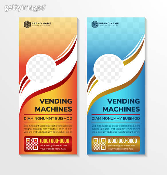 vending machines design roll up banner. Stand template brochure flyer ...