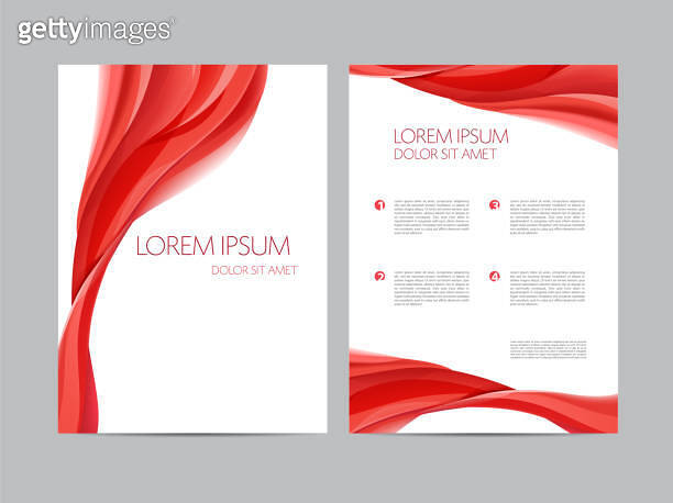 Vector red wave design template, abstract background cover, poster ...