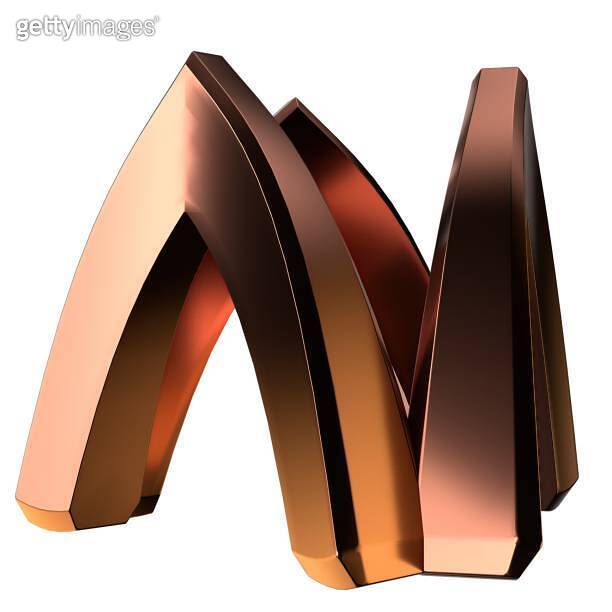 Triangular Copper Metal Object Shape Design Element Isolated Elegant ...