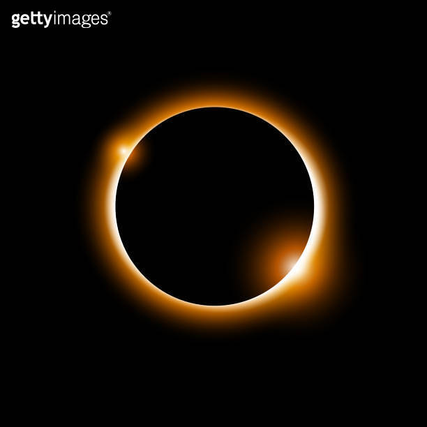 Solar eclipse vector total sun background. Moon eclipse glow in space ...