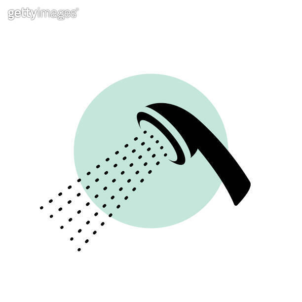 Shower vector head icon. Water shower symbol bathroom sign pictogram ...