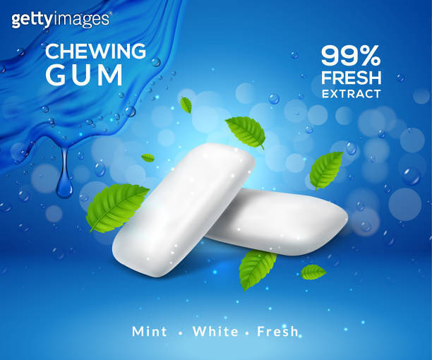 Mint chewing gum vector background fresh breath smell. Chewing gum ...