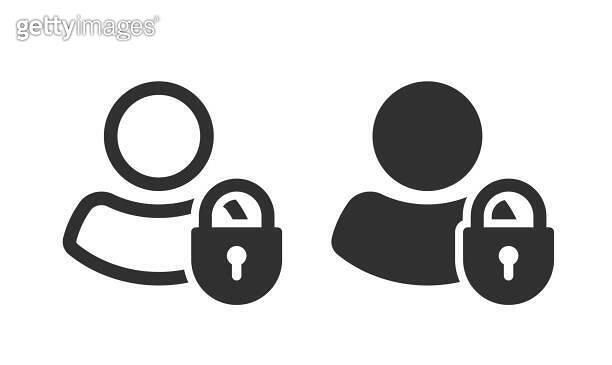 Person login secure password protection lock icon simple graphic ...