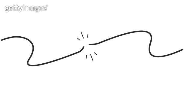 Cable wire line break icon simple graphic vector illustration, cord ...