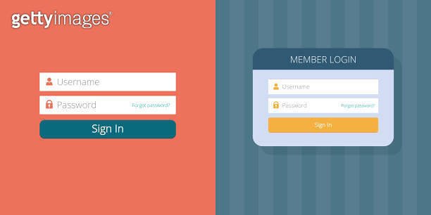 Log in page vector ui graphic element, sign in window box with member ...