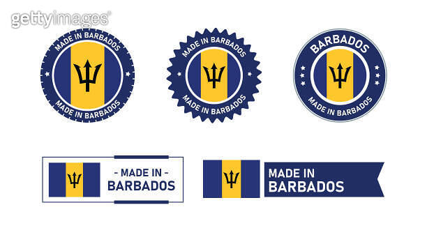Barbados flag, Made in Barbados. Tag, Seal, Stamp, Flag, Icon vector ...