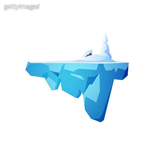 Level platform, frozen forest ice land island floating, vector fantasy ...