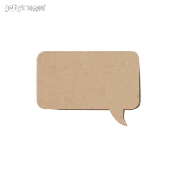 Speech bubble cardboard textured, vector rectangle text bubble shape ...