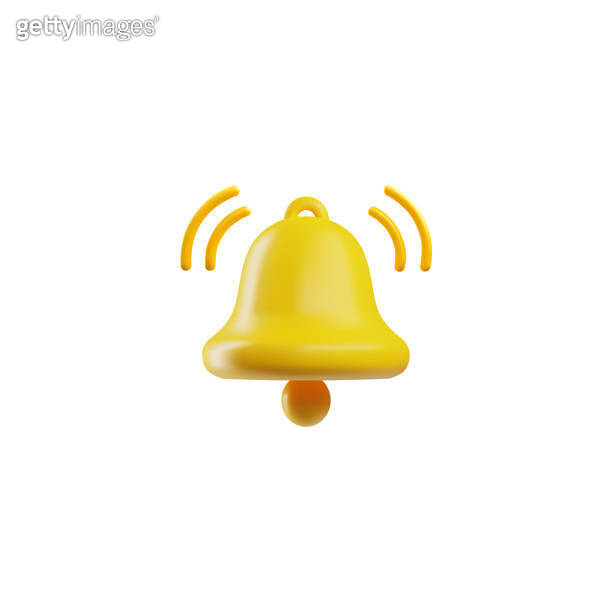 Active notification 3D bell icon vector illustration 이미지 (2153602943 ...