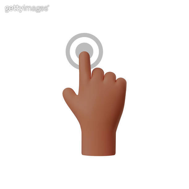 3D hand pointing gesture vector icon, touch or click cursor, tap screen ...