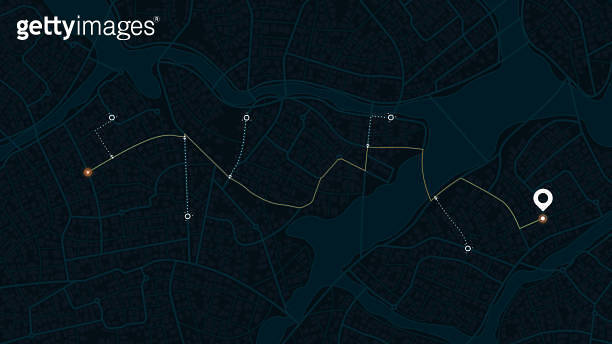 Designated route leading to specific goal point. Navigation plan ...