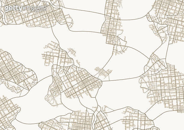 Generic city map with signs of streets, roads and house. Abstract ...