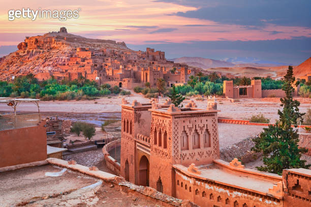 Ait-Benhaddou, Morocco. Medieval clay fortified city in North Africa ...