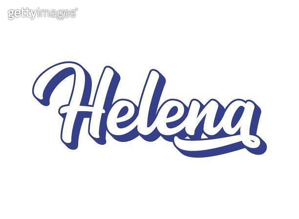 Handwritten word Helena. Name of State capital of Montana. 3D vintage ...