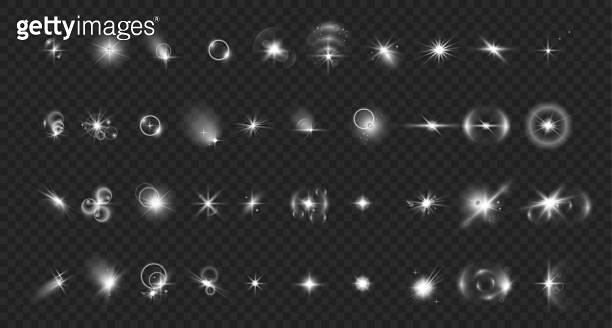 Beams and gleams, isolates et of realistic lens flare effects. Vector ...
