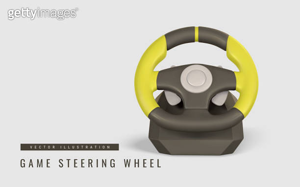 Realistic 3d game steering wheel. Game stick, controller, video game ...