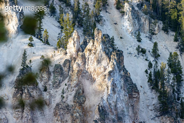 Rhyolite at Grand Canyon of Yellowstone River in Yellowstone National ...