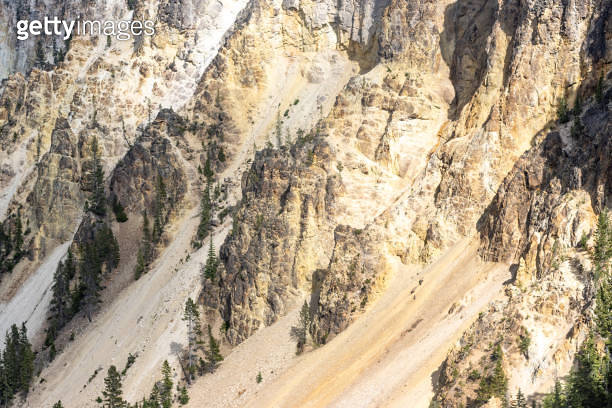 Rhyolite at Grand Canyon of Yellowstone River in Yellowstone National ...