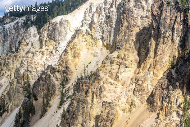 Rhyolite at Grand Canyon of Yellowstone River in Yellowstone National ...