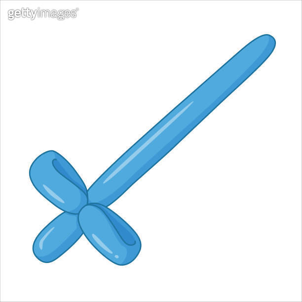 Twisting ballon. Sword shaped. Childish toy. 이미지 (2150796915) - 게티이미지뱅크