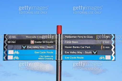 Landmarks information sign, Exeter, UK. 이미지 (2086030287) - 게티이미지뱅크