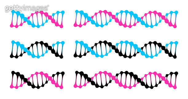 Dna vector double helix molecule. Metaball 2d flat silhouette model of ...
