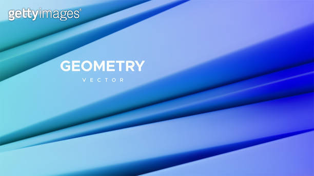 3d gradient blue abstract background. Geometry shift. Slanted shapes ...