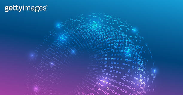 Analytics, sorting, structuring, transferring information. Blue ...