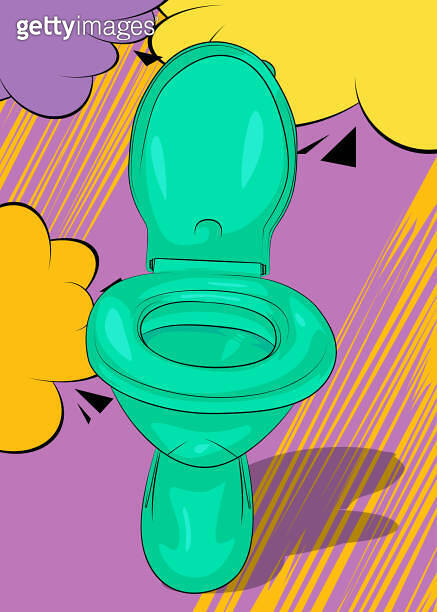 Cartoon Flush Toilet, comic book Restroom. Retro vector comics pop art ...
