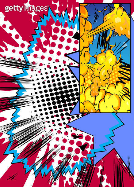 Awesome Cartoon Background, comic book abstract page layout backdrop ...