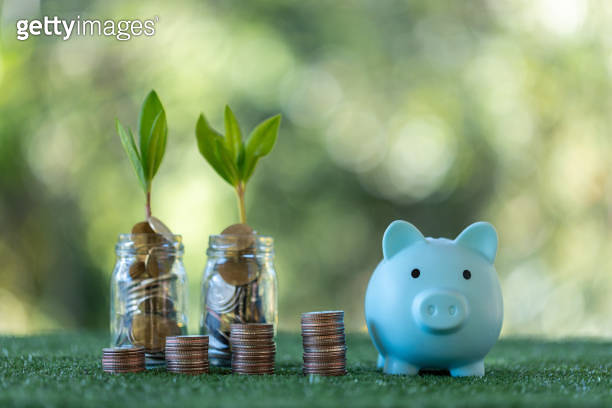 Concept of saving money and wise investment in finance drives the ...