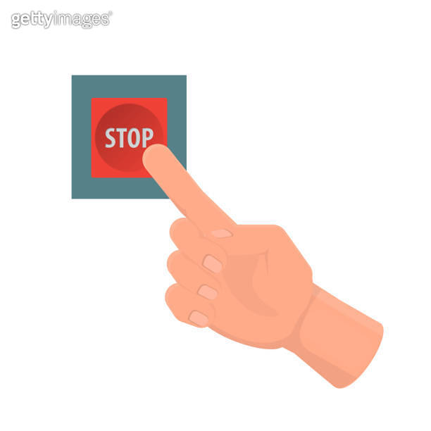 Stop Button Hand Presses The Stop Button 이미지 2153036464 게티이미지뱅크 4964