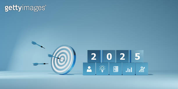 Countdown to 2025. Loading year from 2024 to 2025 New year start ...