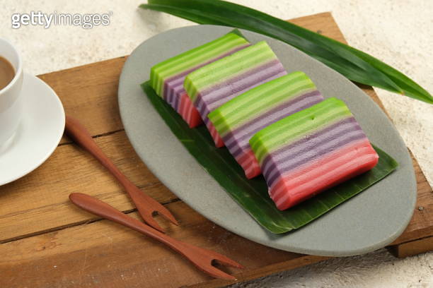 Kue Lapis Pepe or Rainbow Sticky Layer Cake is Indonesian Traditional ...