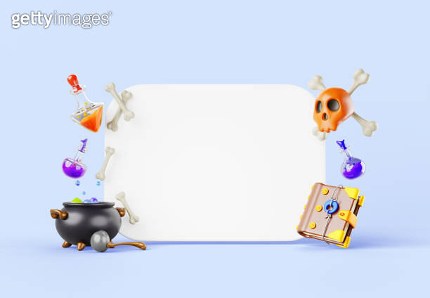 Magic school education diploma 3d render. Blank certificate for ...