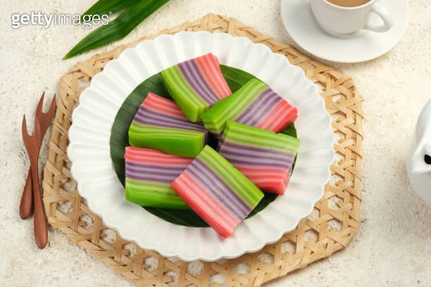 Kue Lapis Pepe or Rainbow Sticky Layer Cake is Indonesian Traditional ...