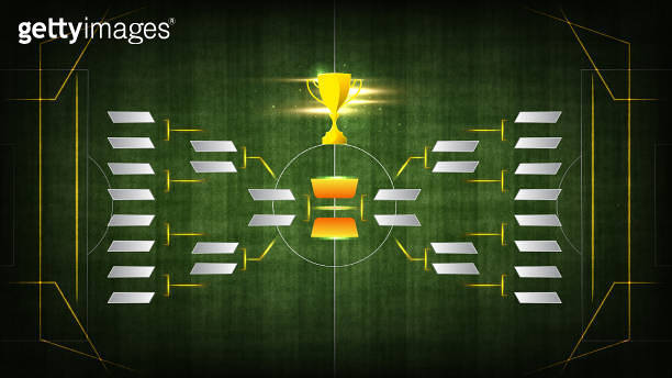 Illustration of match schedule playoff in sport tournament with golden ...