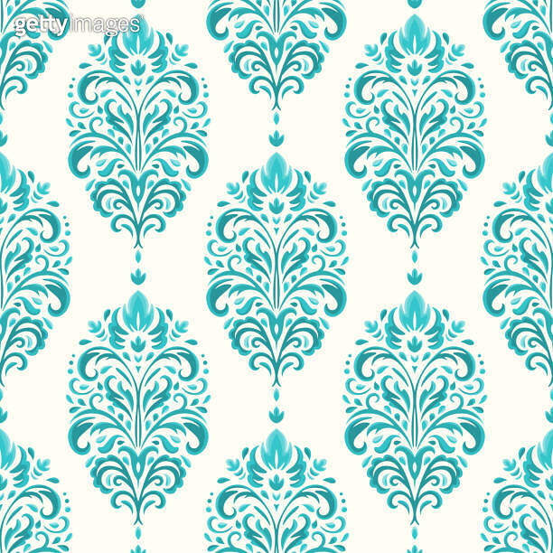 Blue and white ornamental seamless pattern. Vintage vector, luxury ...