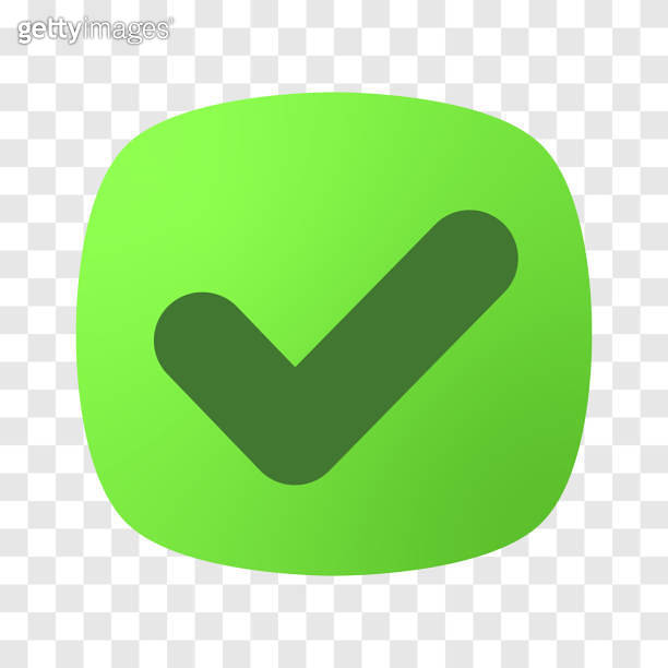3D Right Check Mark box symbol. Green approvement icon. Easy editable ...