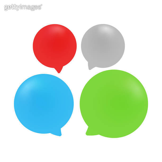 3d speech bubble icon set. Colorful message balloons. Empty dialogue ...
